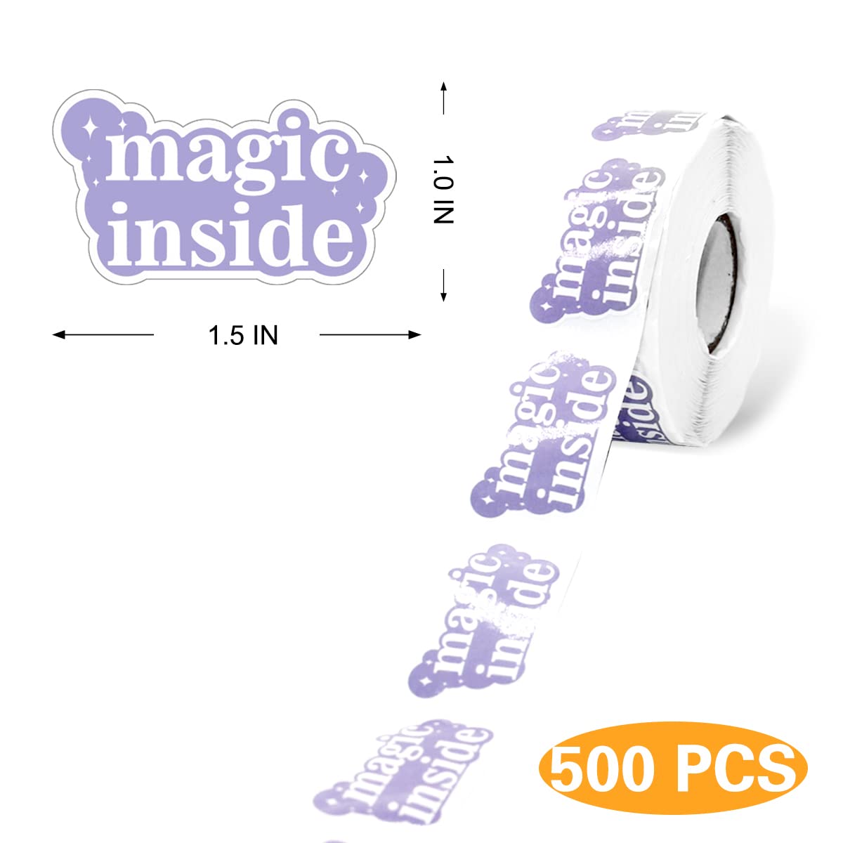 Muminglong 1.5 Inch Magic Inside Sticker,Thank You Sticker, Small Business, Handmade Sticker,Packaging Sticker, 500 PCS