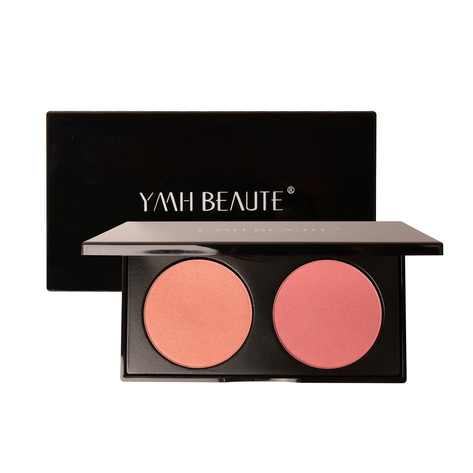 YMH BEAUTE Blush Highlighter Duo Palette, High Pigment Long Lasting Face Peach Blush Makeup Palette