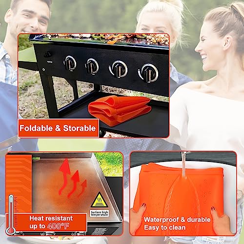 36 inch Silicone Mat for Blackstone Griddle Top,Blackstone Griddle Cover,Waterproof Non Stick BBQ Grill Mat Grill Lid,Silicone Mat Handle for Easy Lift,Lightweight Durable Liner Protective Accessories