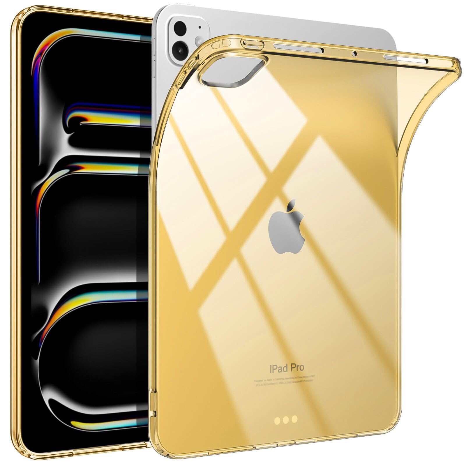TiMOVO Case for iPad Pro 11 inch (M4) 2024 Clear, Slim & Lightweight TPU Transparent Back Protective Cover for All-New iPad Pro 11 inch Tablet, Yellow