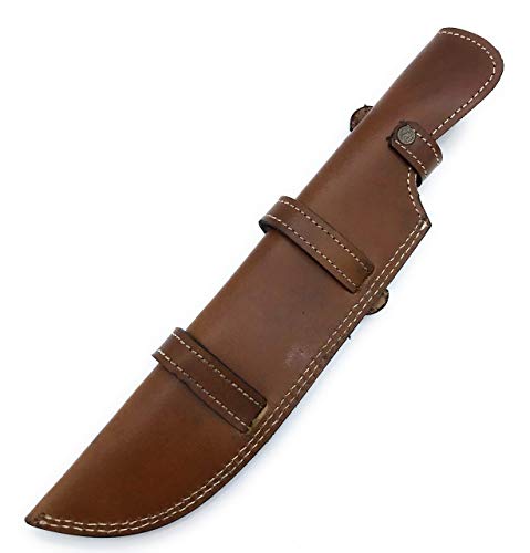 13.25" long custom handmade leather sheath for 8"β8.5" cutting blade knife