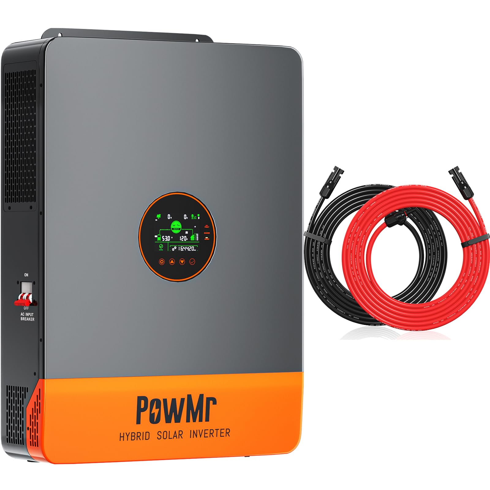 10000W Split-Phase Solar Inverter 48V to 120V/240V, 10kW Power Inverter Charger & 50 Feet 10awg Solar Cable
