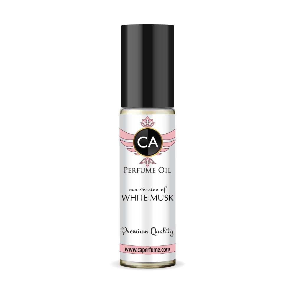 CA Perfume Impression of Emra White Musk For Women Replica Fragrance Body Oil Dupes Alcohol-Free Essential Aromatherapy Sample Travel Size Concentrated Long Lasting Attar Roll-On 0.3 Fl Oz/10ml