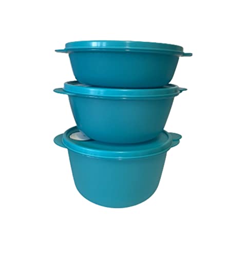 Crystalwave 3 Piece Microwave Bowl Set, Blue