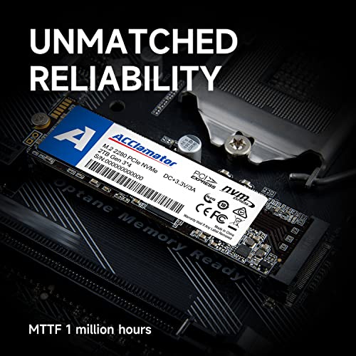Acclamator 256GB NVMe SSD PCIe M.2 2280 Internal SSD, High Performance Solid State Drive for Laptop and Desktop Read Speed Up to 2000MB/s N20
