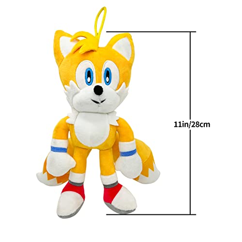 12 inch Sonic Plush Doll,The Hedgehog 2 The Movie Knuckles Toy, Shadow Stuffed Animals Plush Pillow, Gift for Kids (Tails)