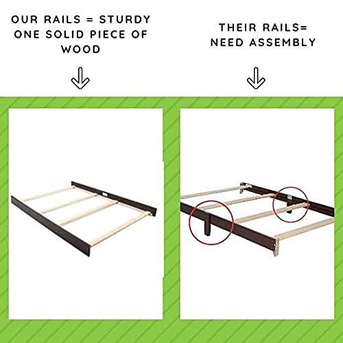 CC KITS Full-Size Conversion Kit Bed Rails for Converting Dream on Me Cribs (Espresso)
