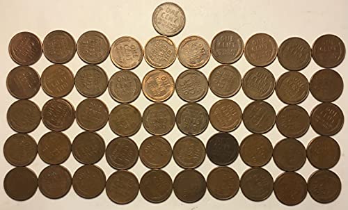 1953 D Lincoln Wheat Cent Penny Roll (50) Coins Penny Seller Very Fine