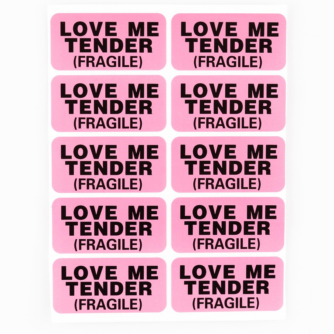 200pcs 1 x 2 inch Pink Fragile Sticker Love Me Tender Shipping Label for Envelope Gift Jewelry Bag