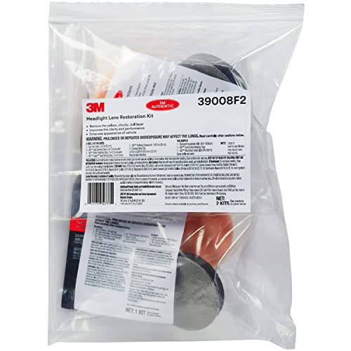 3M Headlight Restoration Kit, Heavy Duty 2-Pack, Easy Heavy Duty Car Headlight Restoration System, Headlight Cleaner and Restorer, Use With A Household Drill