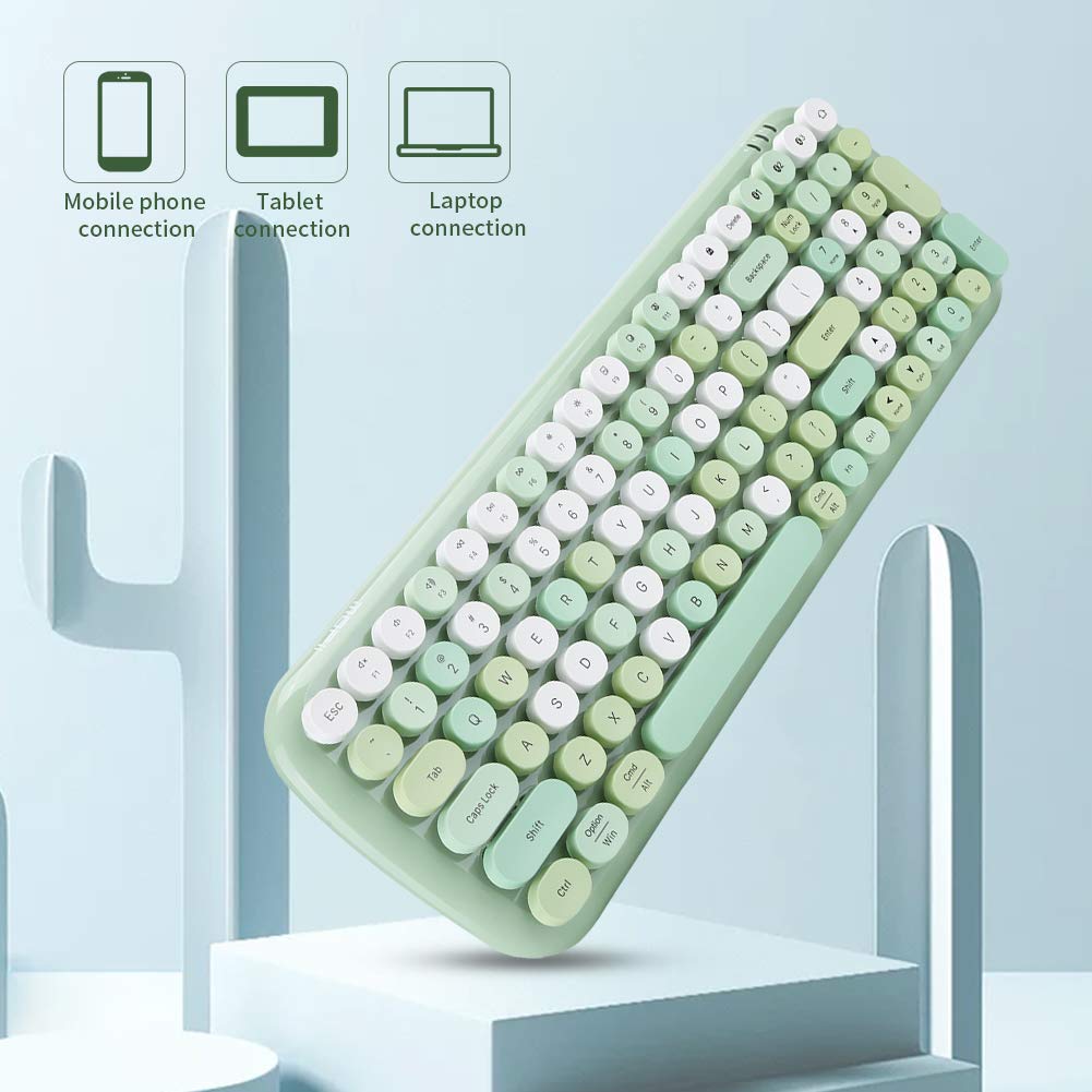 Wireless Bluetooth Keyboard, Universal Portable Multi?Device Keyboard for Bluetooth 5.1 Wireless Keyboard for Laptop Mobile Phone Tablet(Green)