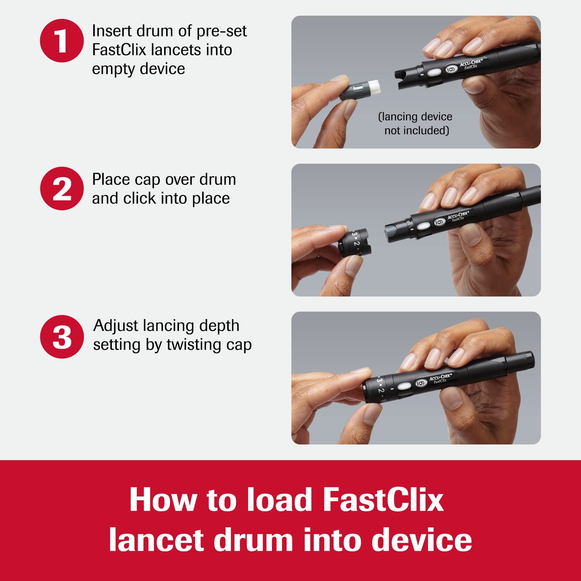 Accu-Chek FastClix Diabetes Blood Sugar Test Kit for Diabetic Glucose Monitoring: 102 FastClix Lancets, 100 Guide Test Strips, and Control Solution (Packaging May Vary)