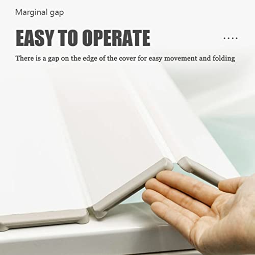 1cm Thickness Heat-Resistant Bathtub Cover, Folding Shutter Bath Lid Bathtub Tray, Dust-Proof Insulation Board for Soak Bath, Milk Bath, Spa (Color : White, Size : 120cmx75cmx1cm)