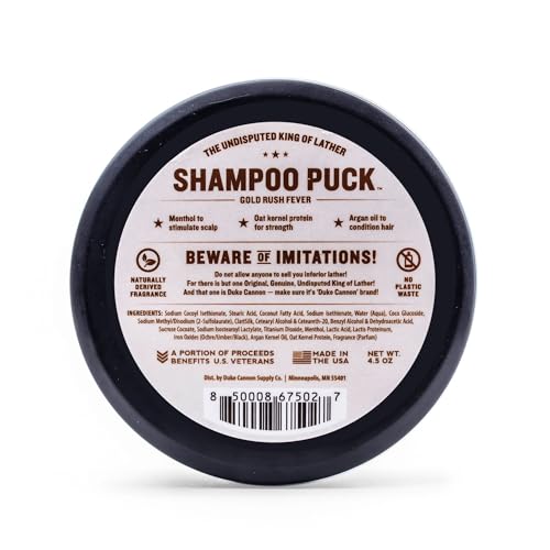 Duke Cannon Supply Co. Men's Shampoo Puck, Gold Rush - Over 175 Washes, Sulfate-Free, 4.5 oz (Pack of 1)