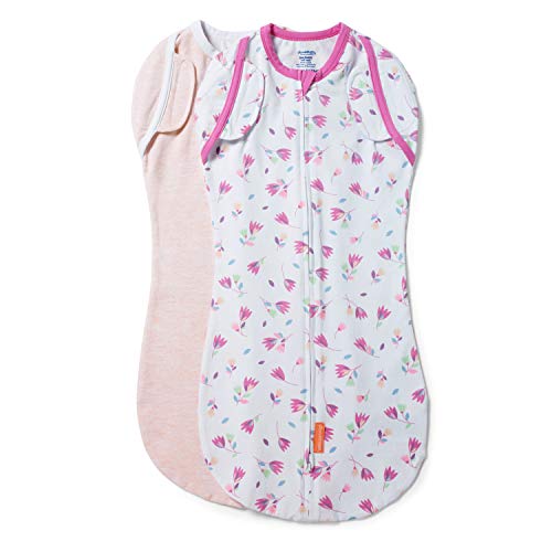 SwaddleMe Arms Free Convertible Pod – Size Large, 4-6 Months, 2-Pack (Tumbling Tulips )