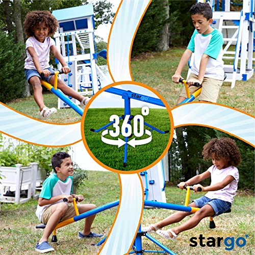 360 Swivel Spinning Seesaw for Kids, Teeter Totter with Adjustable Frame 46-70β, Indoor or Outdoor Playground Equipment