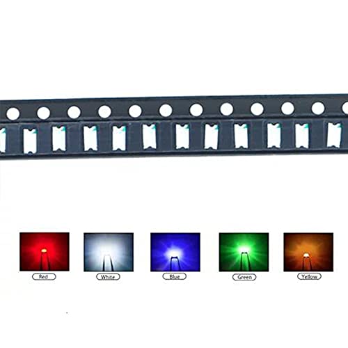 Cermant(5 Colors x 20 pcs = 100 pcs)1206 SMD LED Diode Lights Kit(Mini Chip 0.12 x 0.06 inch) Super Bright Lighting Bulb Lamps,Electronics Components Light,Emitting Diodes