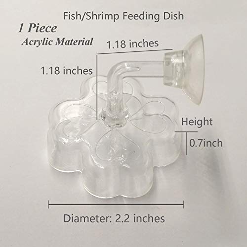JZMYXA Aquarium Shrimp/Small Fish Feeding Dish Feeder Dish, Acrylic Material, Mini Size (Clover Shaped)