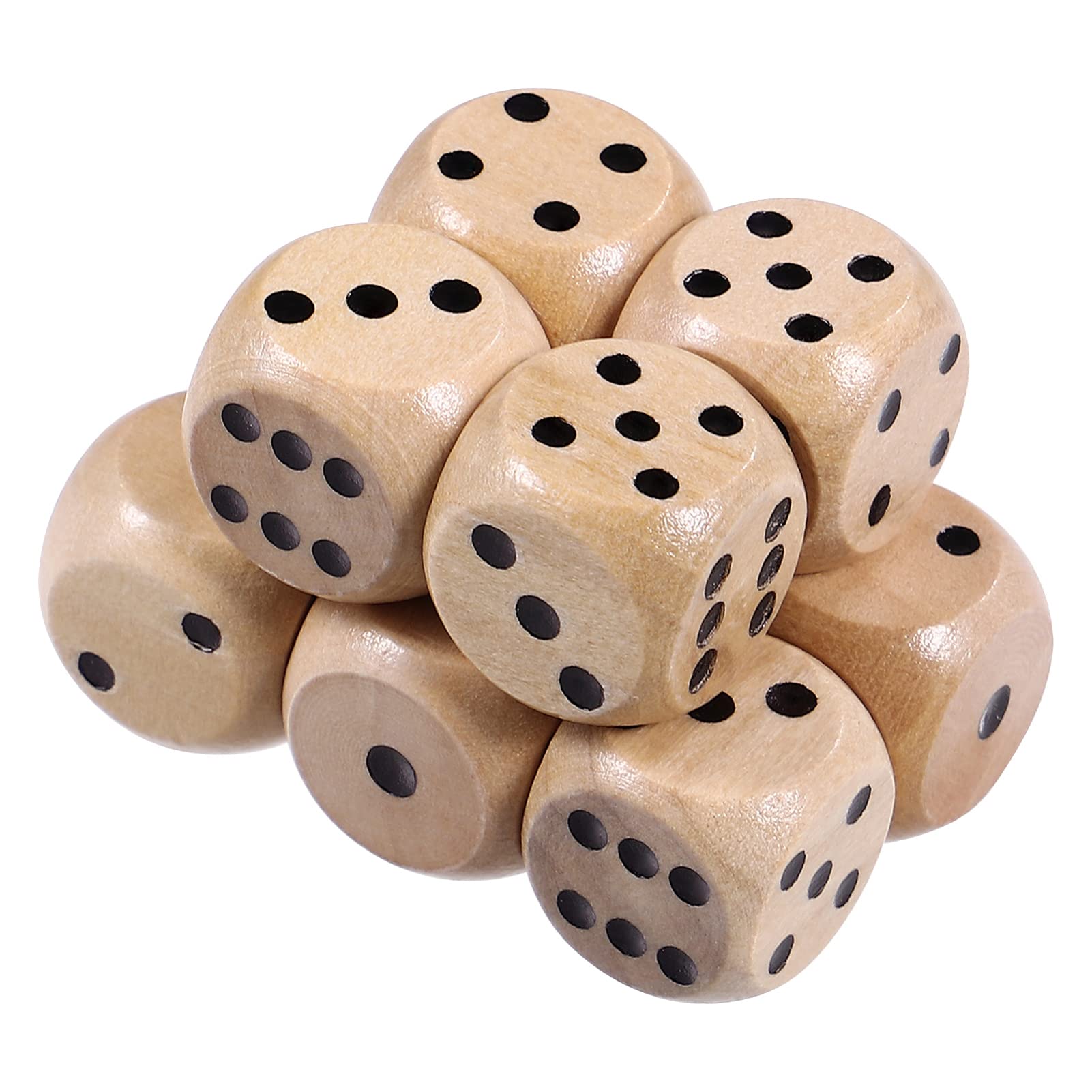 10 Pcs Wooden DIce Set, 6 Sided Game Dice Set, 16mm Mini Dices with Numbers 1-6, Table Dice Game Props for Children Adults