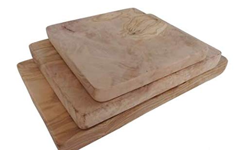 AramediA Set of 3 Handmade Olive Wood Cutting Board , Handmade and Hand Carved by Artisans