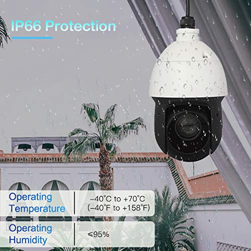 EmpireTech Outdoor 4MP 1/2.8" CMOS Starlight 25X Optical Zoom IR PTZ Smart AI IP Camera Support Auto-Tracking, PoE+,Perimeter Protection,Face Detection,Smart Capture PTZ Camera,PTZ494M-25X