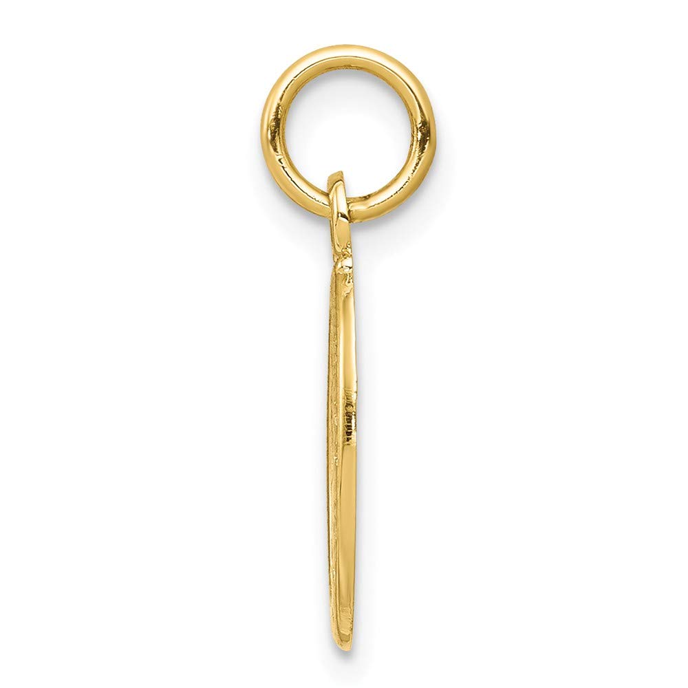 10k Yellow Gold Solid Catholic Patron Saint Christopher Brushed Matte Finish Pendant Charm - 20mm x 9mm