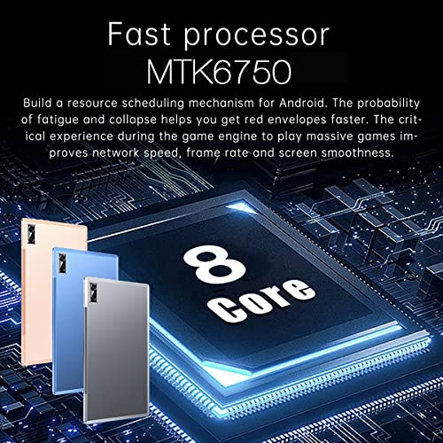 10.1" 64GB WiFi Android Tablet w/Long Lasting Battery, Compact, Sturdy Metal Frame, WiFi,Bluetooth, Dual-SIM Supoort Tablet - Grey