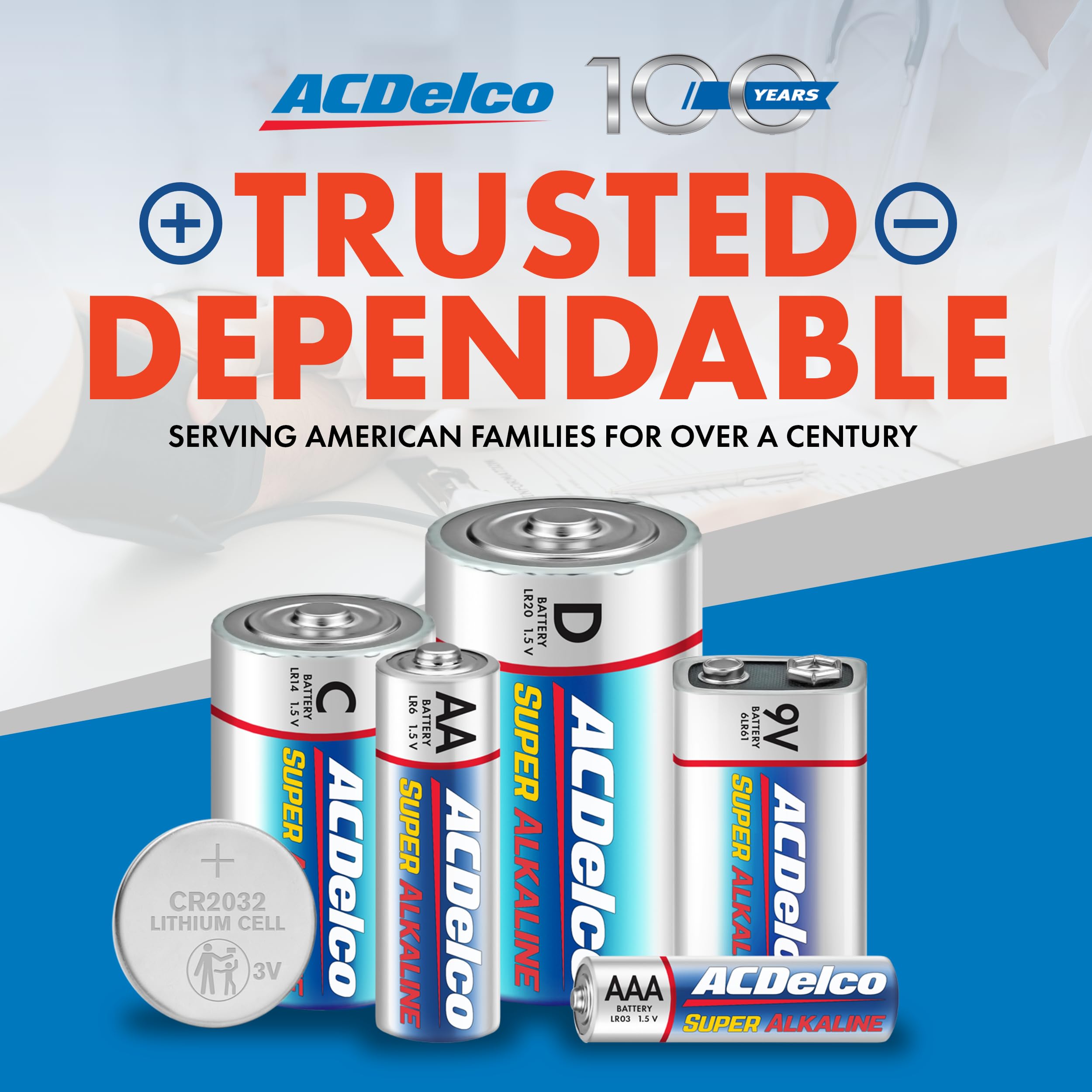 ACDelco 12-Count C Batteries, Maximum Power Super Alkaline Battery, 7- Year Shelf Life, Recloseable Packaging
