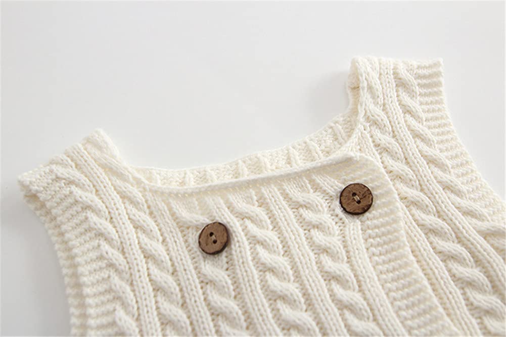 Mud Kingdom Baby Girls Jumper Dress Sweater with Daisy Flowers Beige 12-18 Months