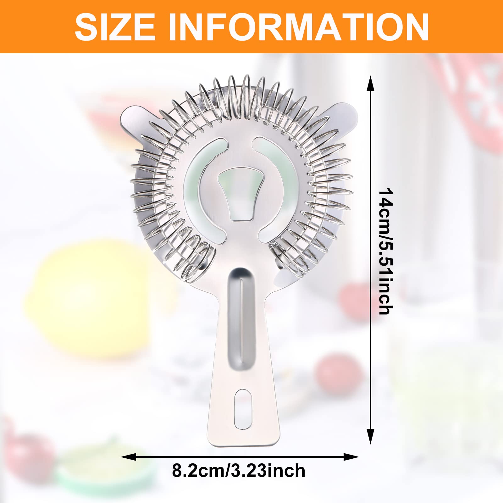 16 Pieces Bar Strainers Bartender Strainer Cocktail Strainers Stainless Steel Drink Strainer silver Shaker Strainer Ice Bar Shelf Strainer for Bartenders Drinking Water Filtering