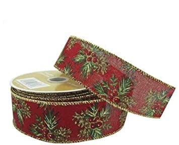 1.5" Faux Linen Wired Pinecone Ribbon by Celebrate It Christmas