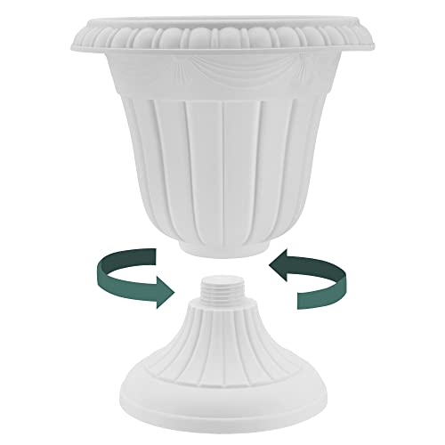 Arcadia Garden Products PL10CP Classic Traditional Plastic Urn Planter Indoor/Outdoor, 15" x 13", Brushed Copper
