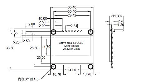 Hailege 1.3" SSH1106 SPI OLED LCD Display 128x64 OLED Display Module for Arduino AVR PIC STM32 51 Raspberry Pi