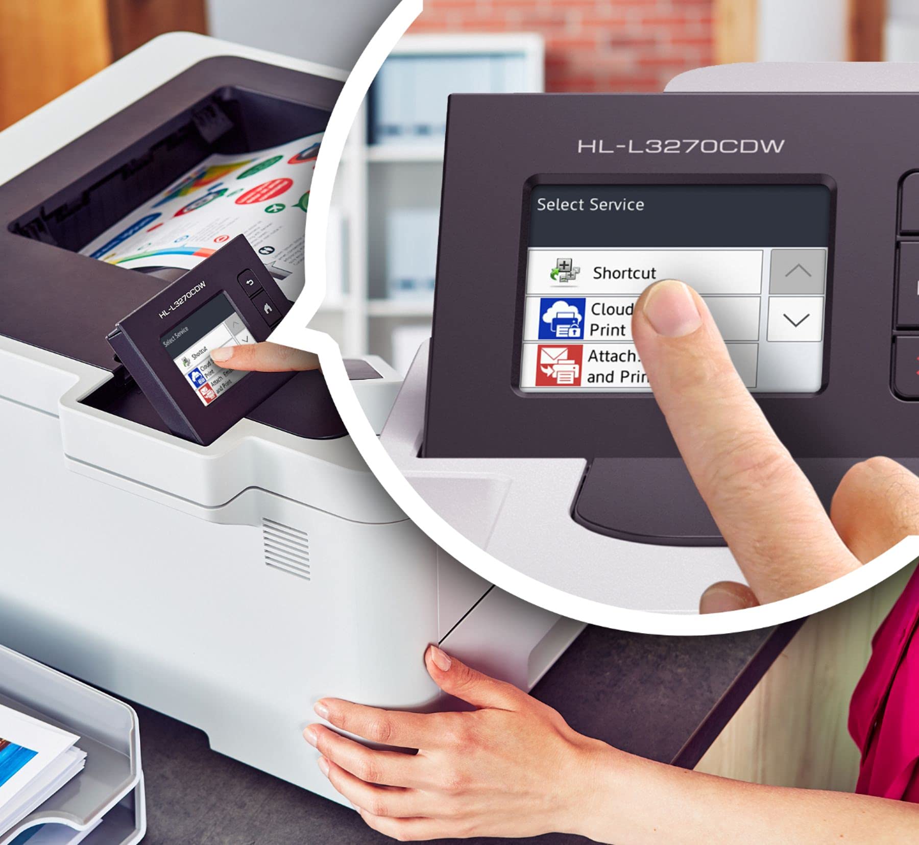 Brother HL-L3270CDW Compact Wireless Digital Color Laser Printer with NFC for Home Office - Print Only - 2.7" Color Touchscreen, Auto Duplex Print, Speed Up to 25 ppm, 250 Sheet, USB Printer Cable