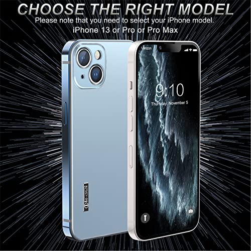 13peas Case for iPhone 13 Solid Color Slim Cover with Steel Metal Coated Plastic Frame,Anti-Scratch Protective Microfiber Lining Shell for Women Men (Pure Blue)