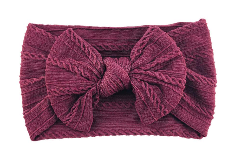 Baby Girl Bows Nylon Headbands Jacquard Design for Newborn Infant Toddler Little Girls (16-Pack)