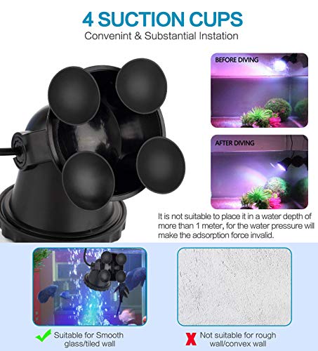 Arbnic Pond Light Waterproof IP 68 Submersible Spotlight, with 36 LED Bulbs 3.5W Spotlight, Used for Aquarium Garden Pond Fish Tank Rockery Landscape Light (Multicolor,4 in Set)