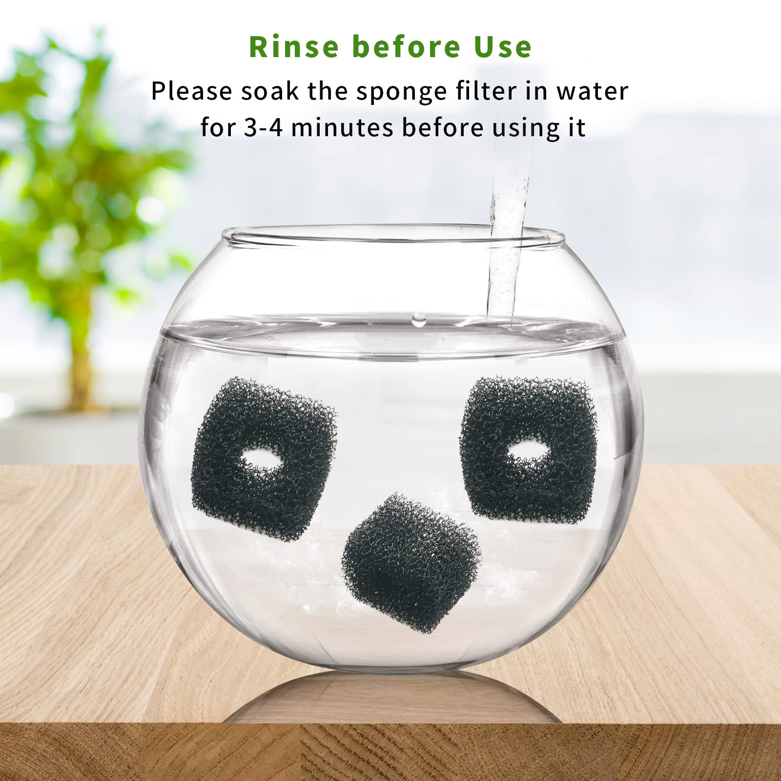 12 Pack Cat Water Fountain Foam Filters, Pre Filter Sponge Replacement for 67oz/2L Pet Fountain, Compatible with D30 D60 Pump