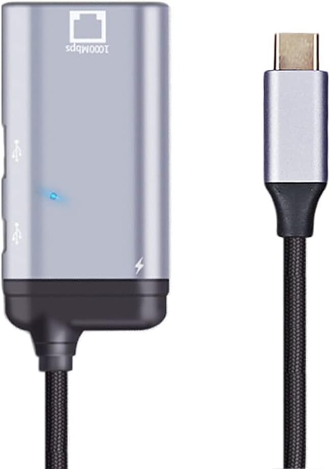 chenyang USB C HUB,USB C to RJ45/USB A/C Data/PD 65W Fast Charging 4 in 1 Multiport Adapter Support Network/Data/Charging Working at The Same time
