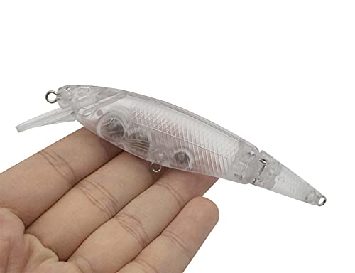 10pcs Unpainted 2sections swimbait 10.6cm 11g Fishing Lures Bass Trout Multi Jointed Swimbaits Slow Sinking Bionic Swimming Lures Freshwater Saltwater Bass Lifelike Fishing Lures with Free Eye