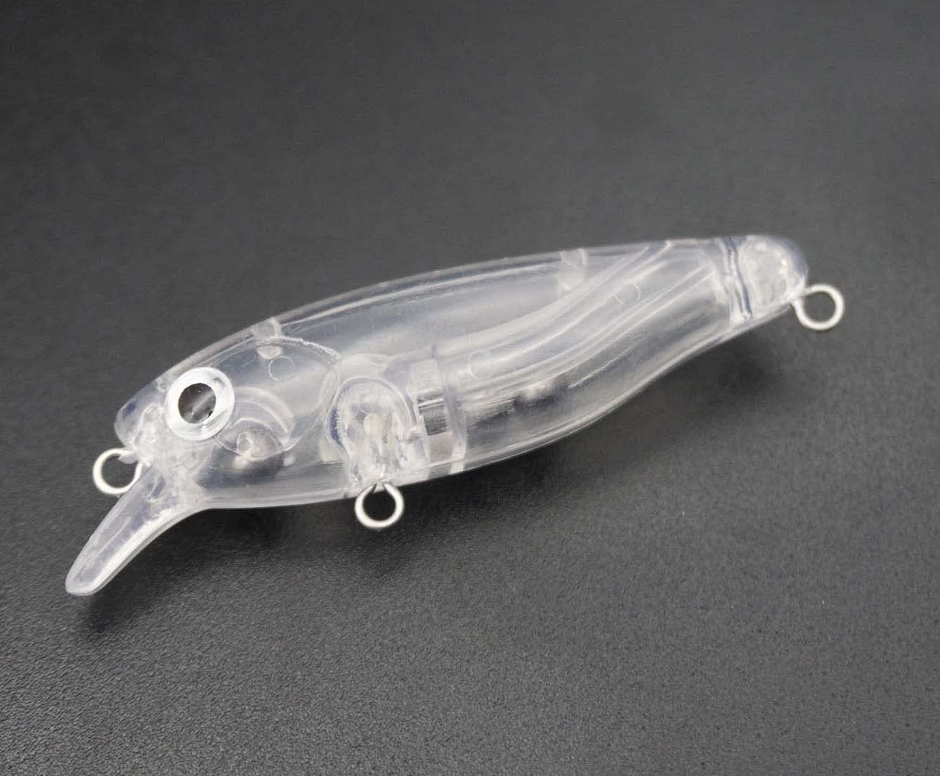 10PCS Unpainted Lure Blanks 6.36g 6.6cm with Free 6mm Eye Crankbait Simulation Blank Body Clear Hard Baits Trout Salmon Minnow Lure Popper Lures Topwater Freshwater 8423