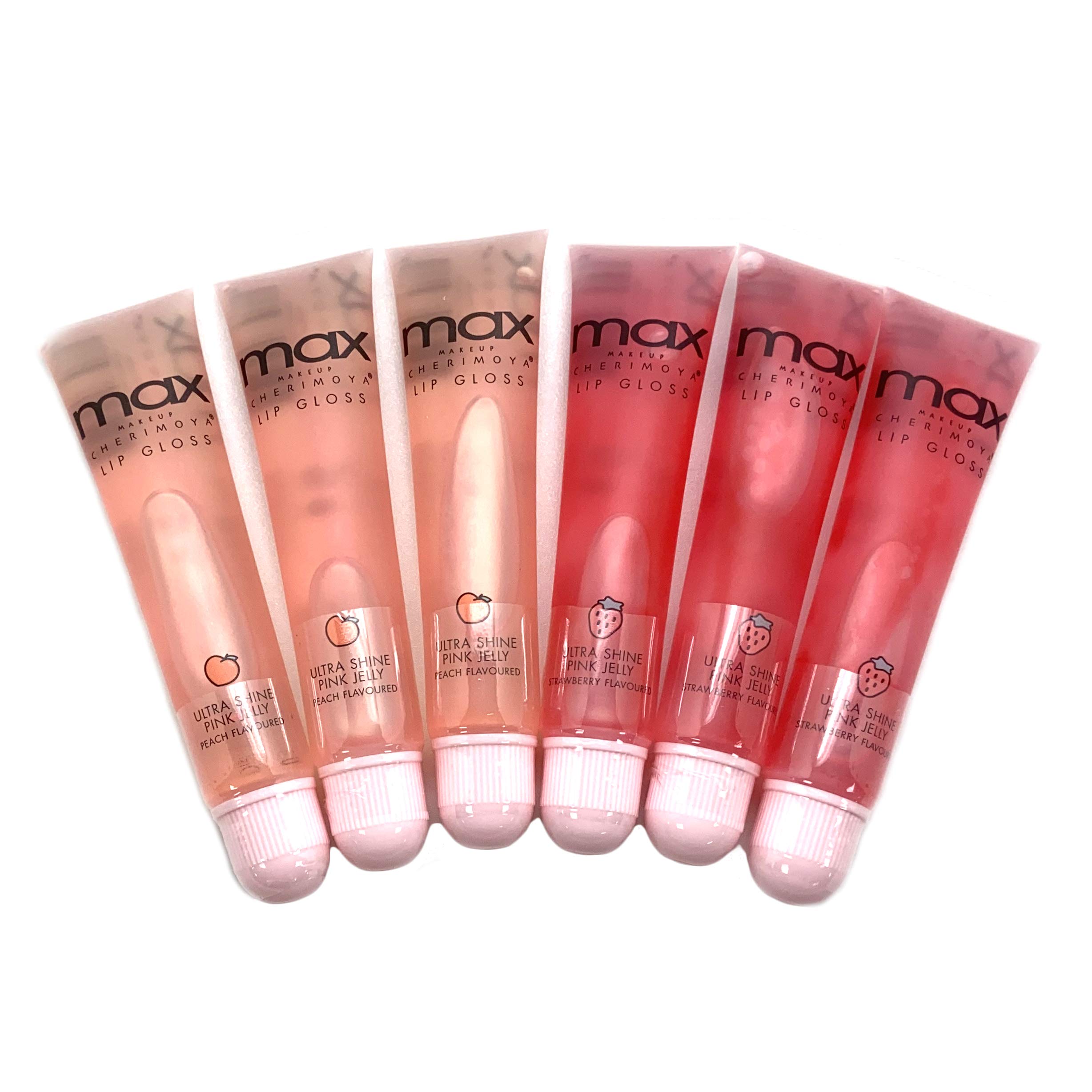Cherimoya MAX Makeup Clear Lip Polish bulk (36 Pieces) Peach/Strawberry