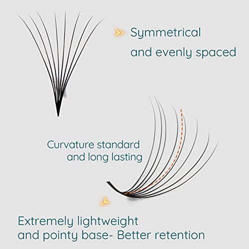 1000 Pcs Premade Fans Eyelash Extensions 3D - 8D 8-15mm Mixed 10 Length Premade Lash Fans Promade Fans Thin Base Pre Made Fans Lash Extensions Loose Fans Promades Eyelash Fans (8D 0.07 C 8-15 Mix)