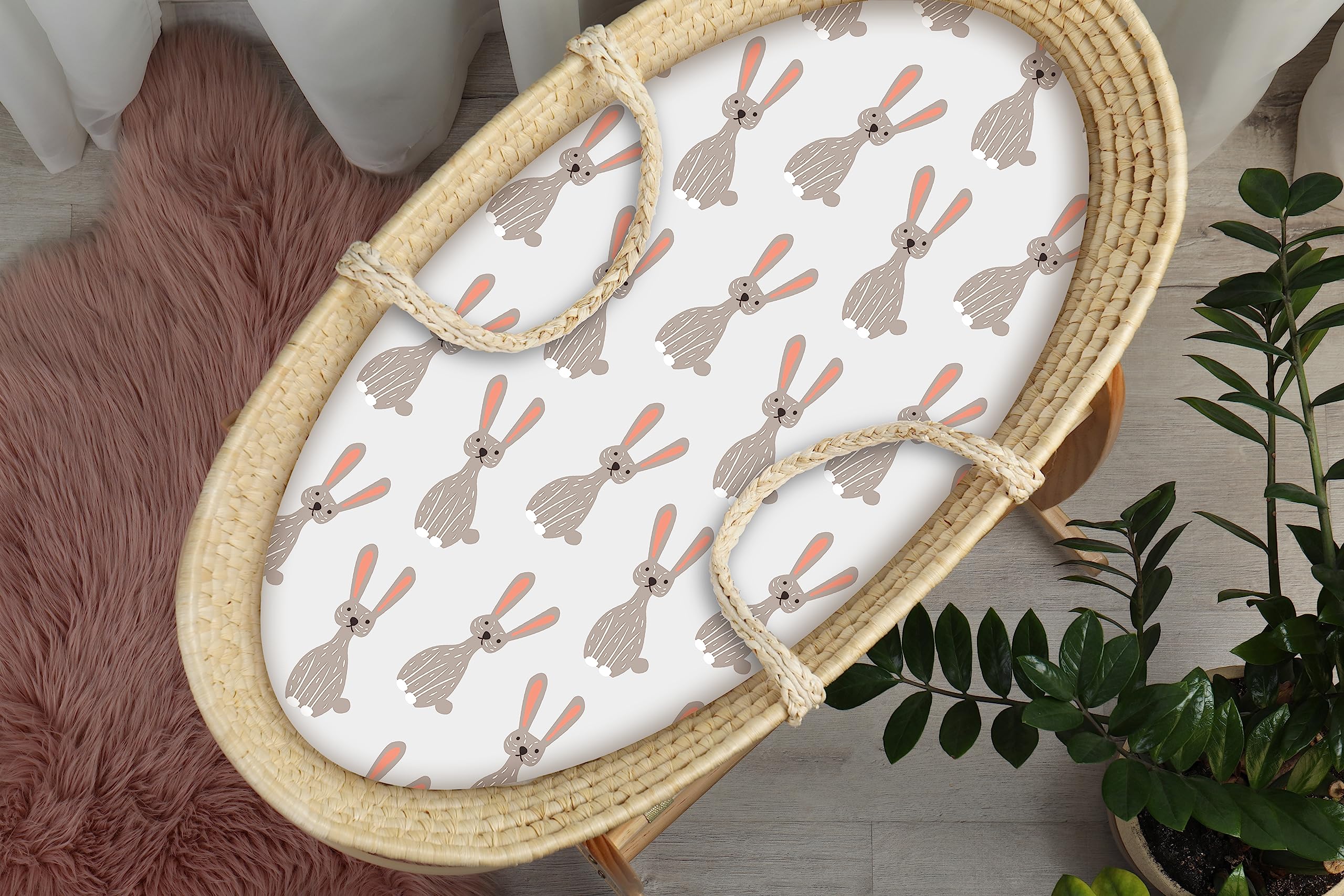 WOOLY HEROES MagicFit Bassinet Sheets: Adaptable 2-Pack for Baby Girls & Boys - Ultra-Soft, Versatile Fit for Halo, Hourglass, Rectangle & Oval Mattresses - Charming Woodland Design
