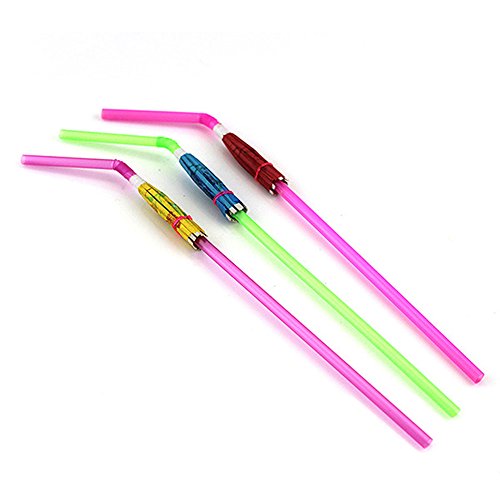 100 Pcs Disposable Umbrella-Shaped Straws Flexible Bendable Table Decor Straws for Hawaiian Tropical Drinks Soft Drinks Cocktail Bars Restaurants Luau Party Supply Beverage Decorations