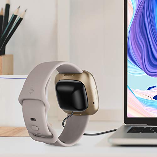 KIMILAR (2 Pack) Charger Compatible with Fitbit Sense/Fitbit Sense 2, Fitbit Versa 3 / Fitbit Versa 4, Replacement Charging Charger Cable Compatible with Fitbit Versa 4 / Fitbit Sense 2 Smartwatch