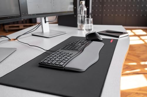 CHERRY KC 4500 Ergo, International Layout, QWERTY Keyboard, Ergonomic Keyboard, with Padded Palm Rest, Wired Keyboard, Black