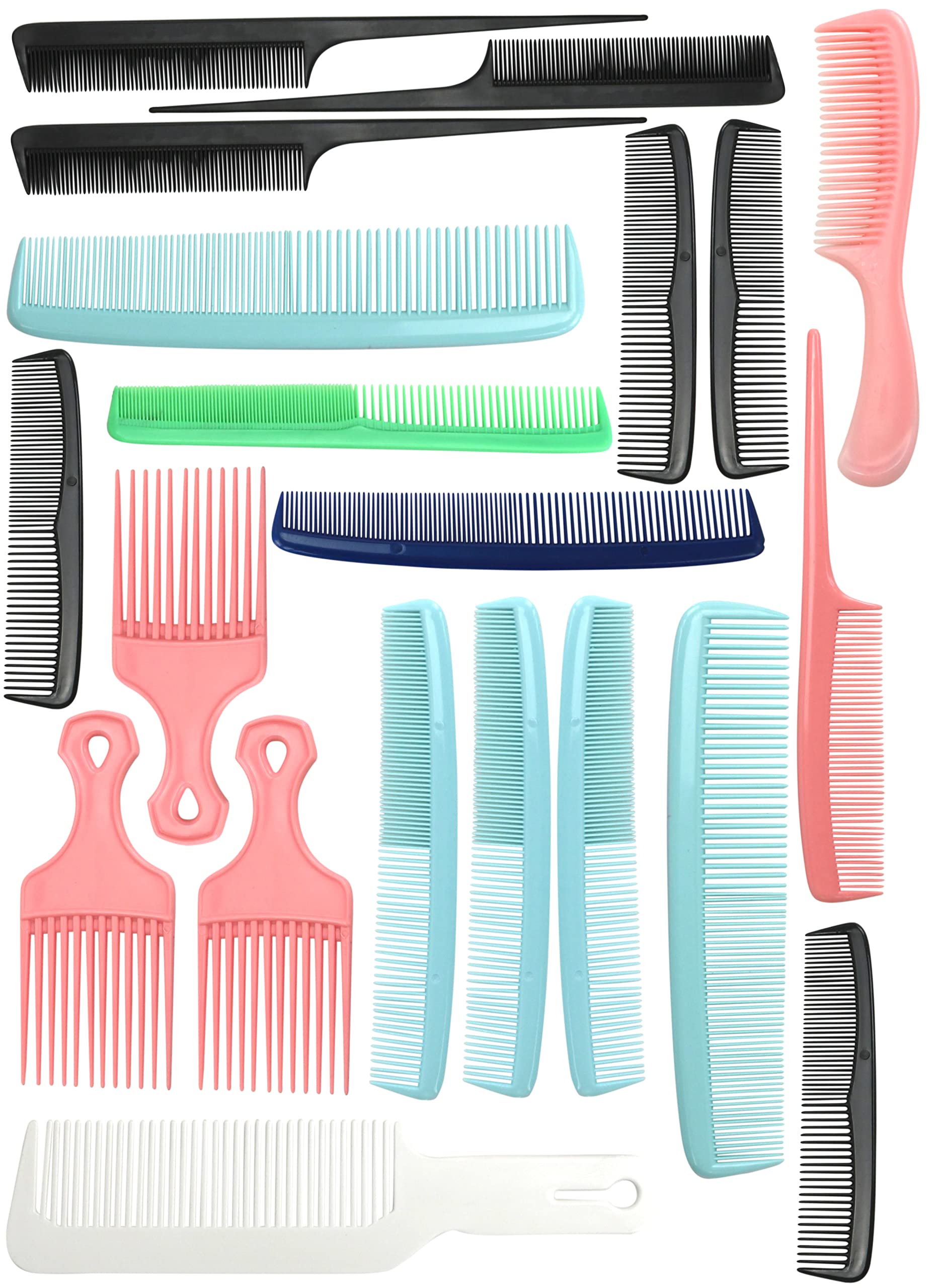 Iconikal Deluxe 40-Piece Assortment Designer Combs - Iconikal Unbreakable Wet & Dry Hair Combs, Easy to Clean, Bulk Combs Set