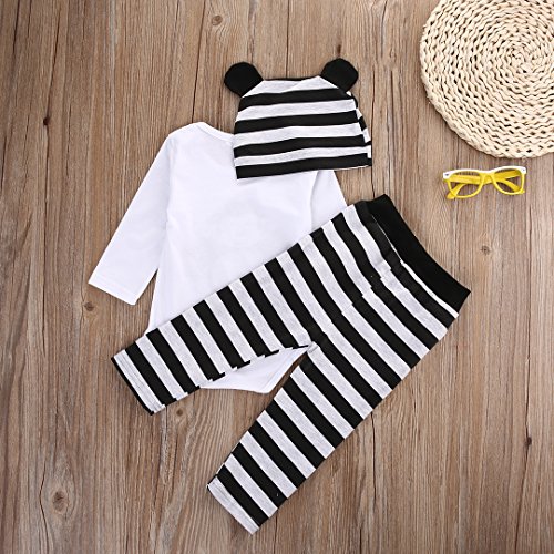 3pcs Cute Infant Baby Boys Girls Animal Long Sleeve Romper Tops+ Pants+ Hat Outfits Set (0-6 Months, Gorilla)