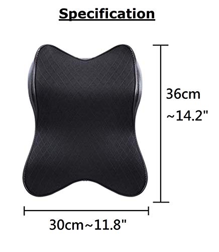Car Headrest Pillow, Car Seat Headrest Neck Rest Cushion Ergonomic Car Neck Pillow Pure Memory Foam Neck Support with Breathable Removable Cover, Comfty Car Seat Pillows Neck/Back Pain Relief (2Pack)